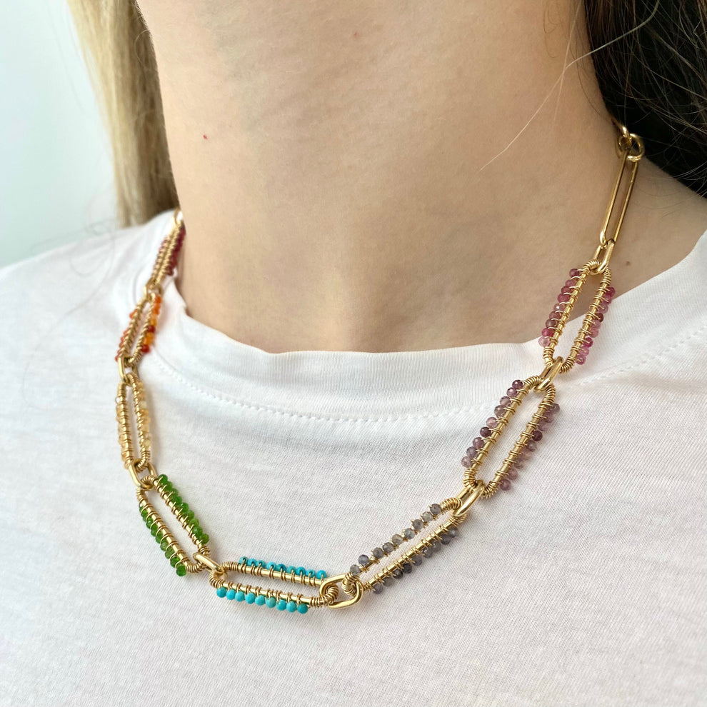 Rainbow Beaded Chain – Claudia Mae